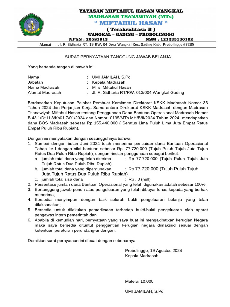 Sptjb Bos Tahap 2 2024 Pdf