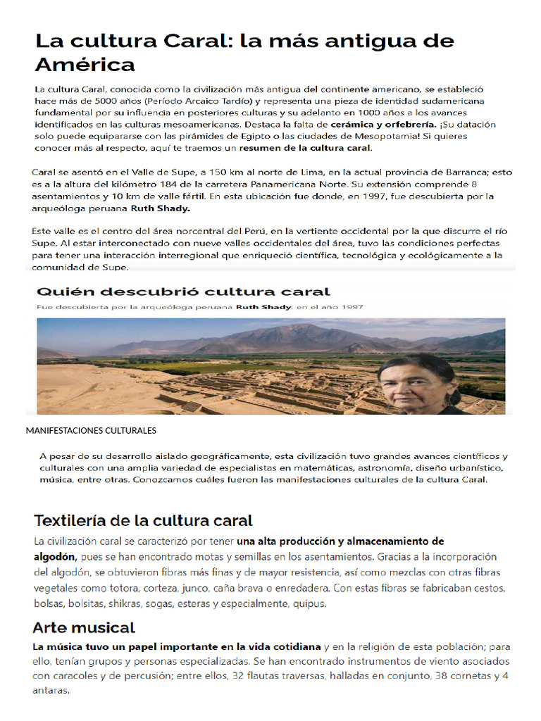 Cultura Caral | PDF