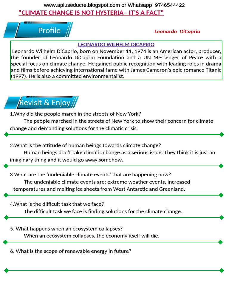 A+ Blog-Std-9-English-Unit-3-Climate Change Is Not Hysteria - It's A ...