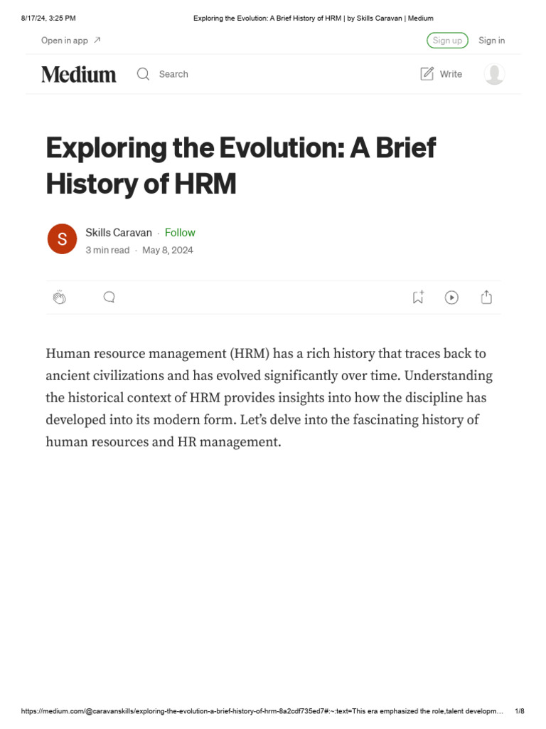 Exploring The Evolution - A Brief History of HRM - by Skills Caravan ...