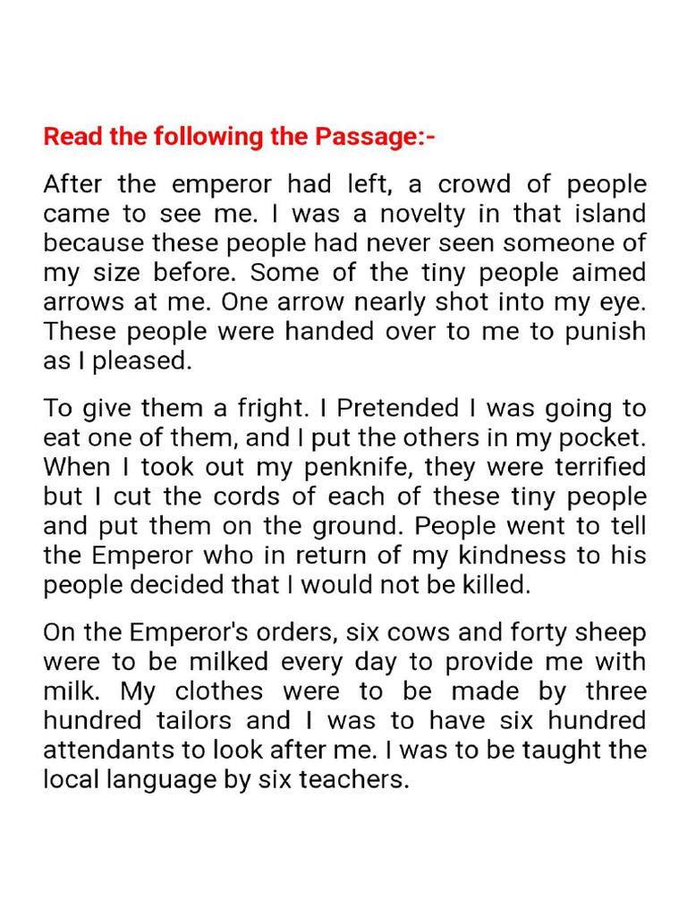 Unseen Passage | PDF