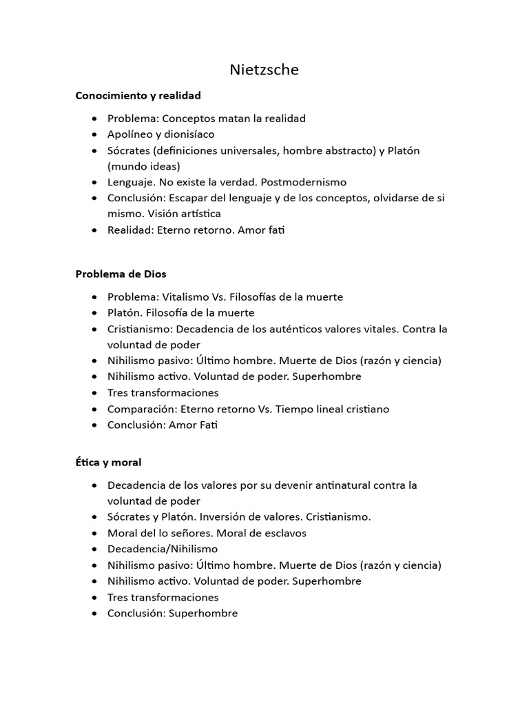 Nietzsche Esquemas | PDF