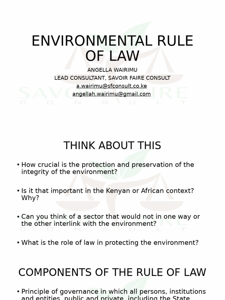 ENVIRONMENTAL RULE OF LAW | PDF