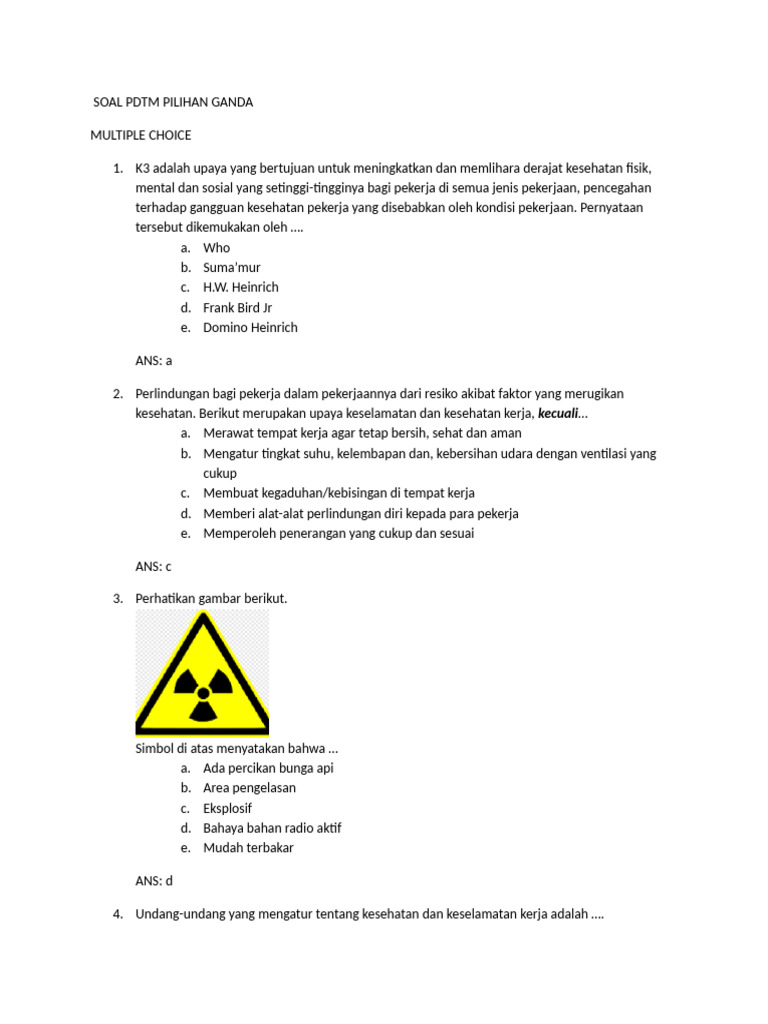 Soal PDTM Pilihan Ganda | PDF