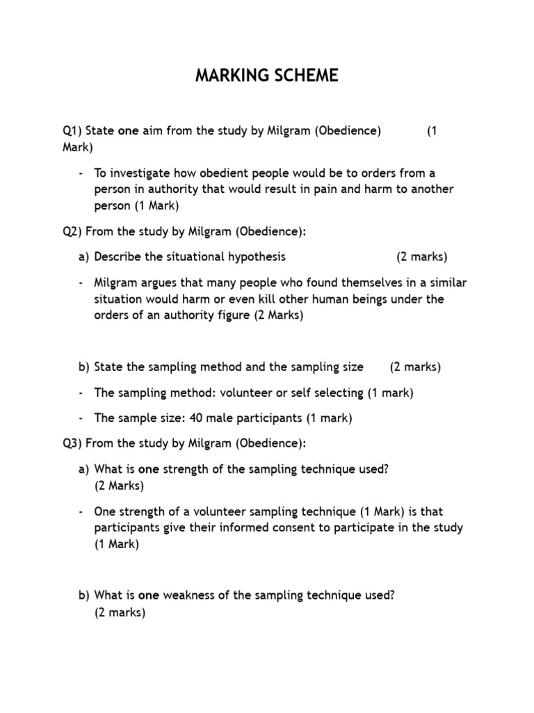 Milgram Worksheet | PDF