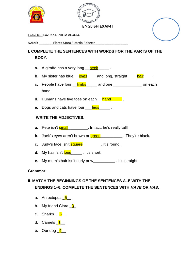 Examen de Ingles - Modulo II | PDF