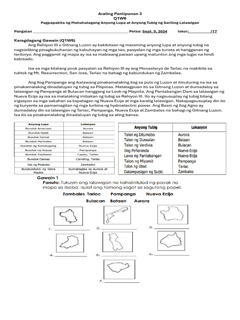 ARPAN 3 Home Learning Task Q1W6 2 | PDF