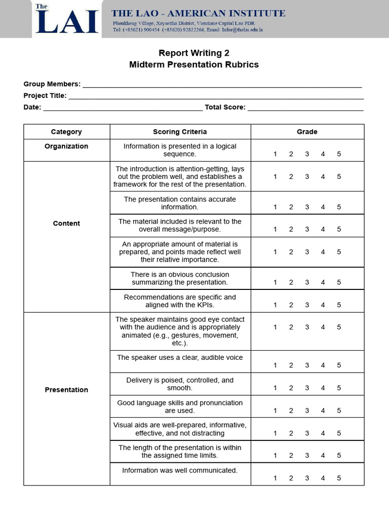 RW2 Midterm Rubrics.docx | PDF