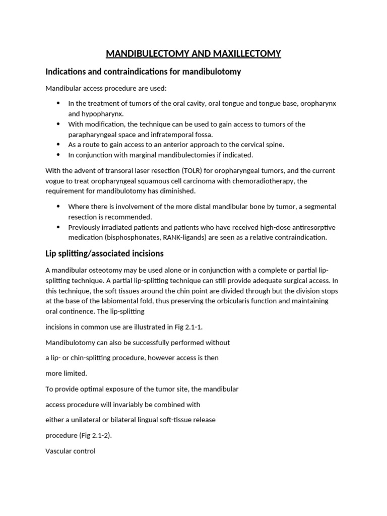 MANDIBULECTOMY AND MAXILLECTOMY | PDF