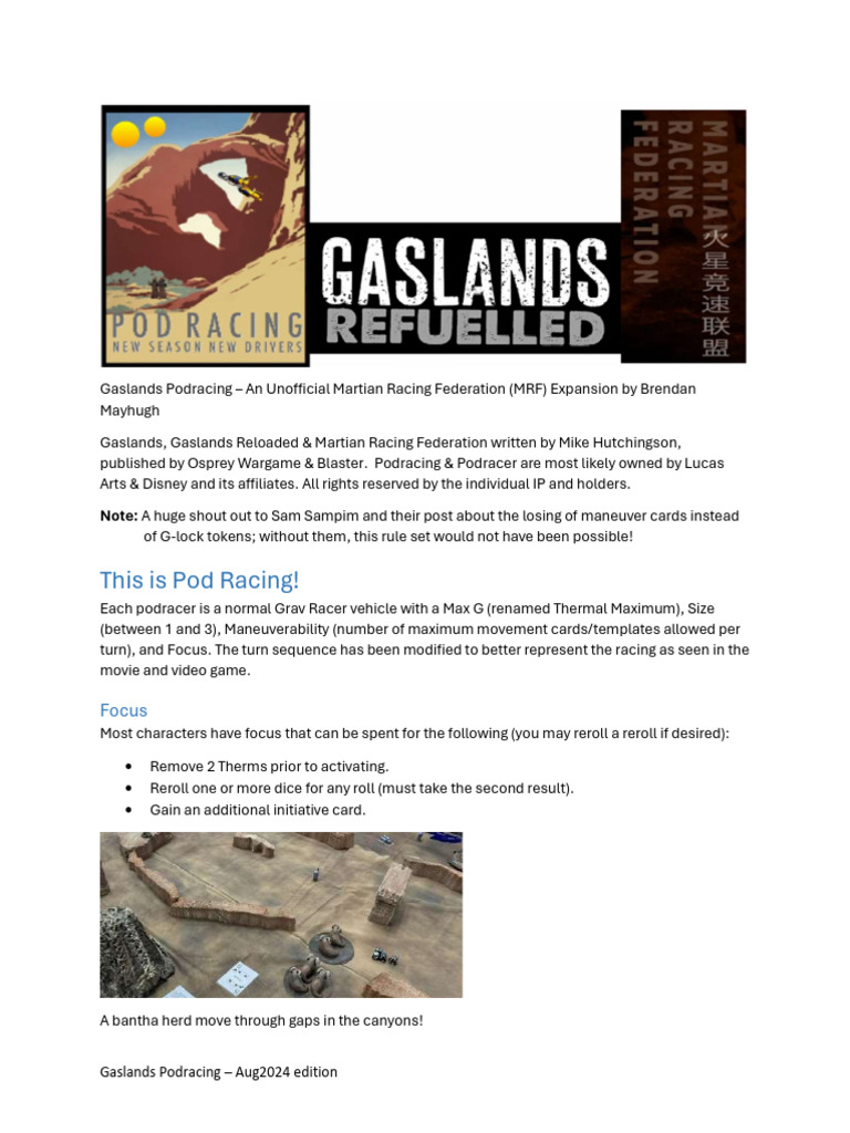 Gaslands - Podracing v1 | PDF