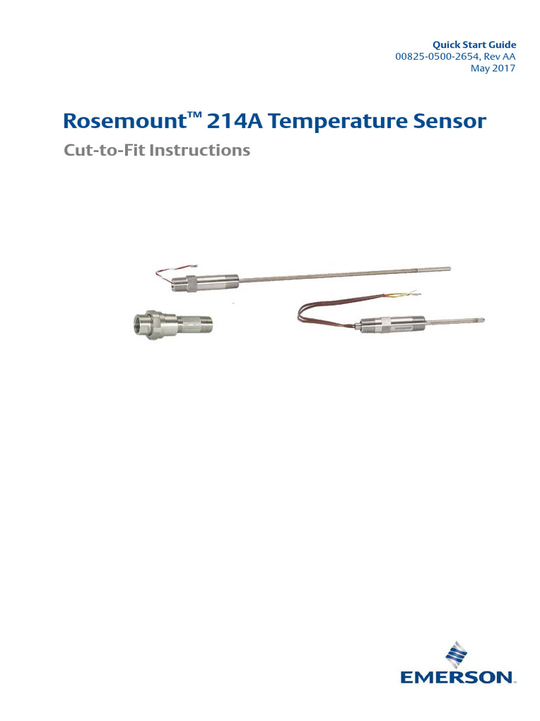 Quick Start Guide Rosemount 214a Temperature Sensor Cut To Fit ...