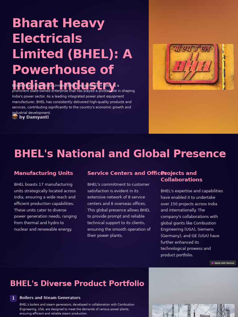 Bharat Heavy Electricals Limited BHEL A Powerhouse of Indian Industry | PDF