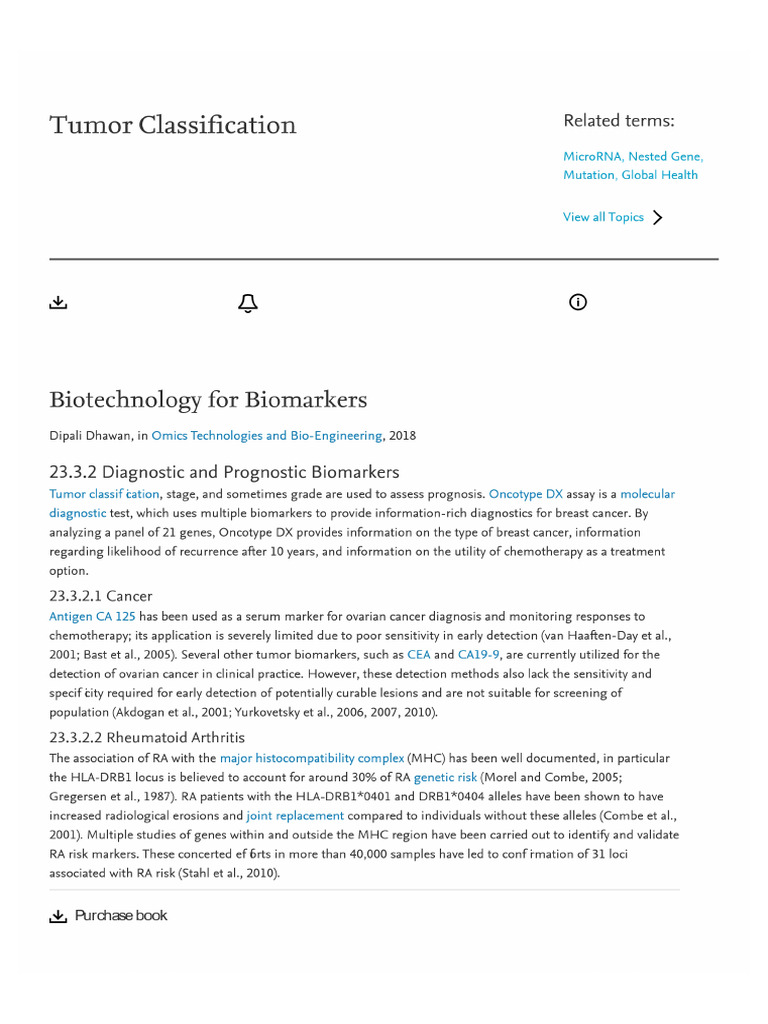 Sciencedirect Topic Tumor Classification | PDF