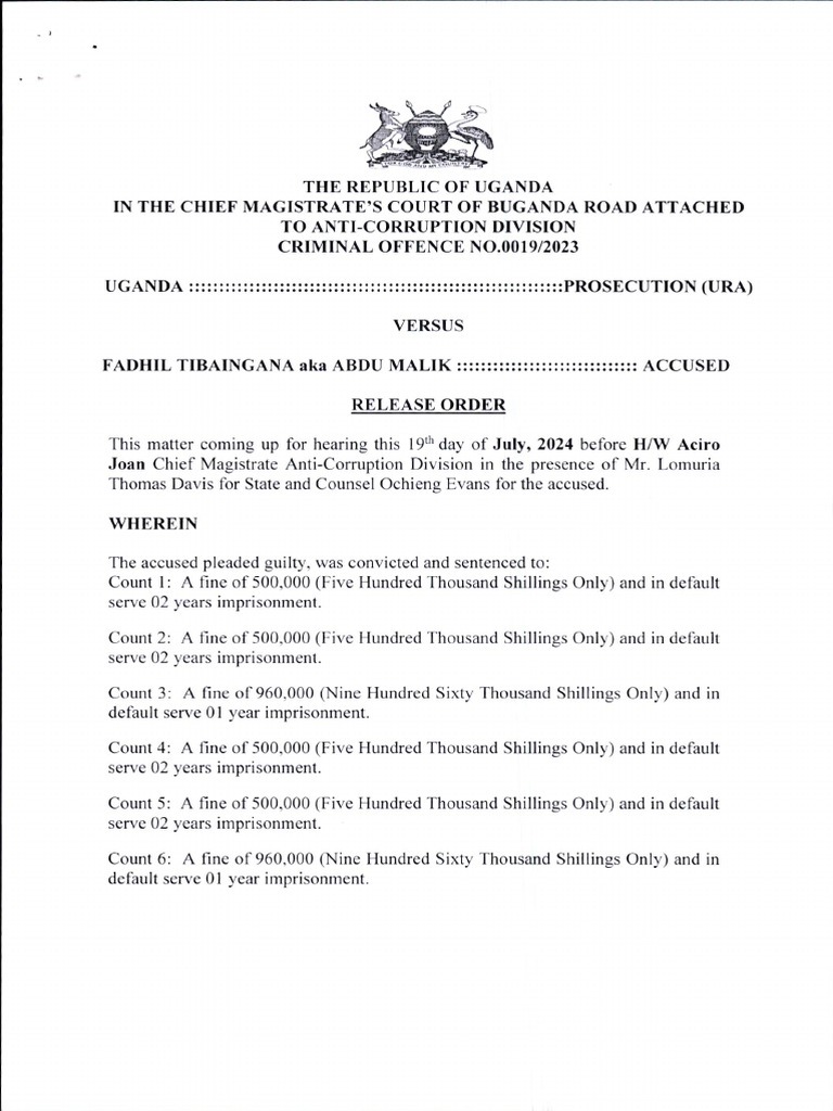 Release Order | PDF