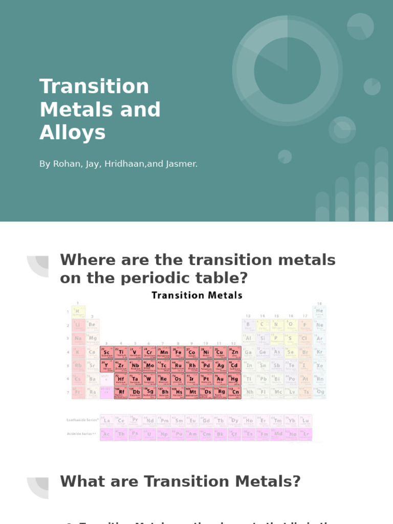 Alloys and Transition Mettals | PDF