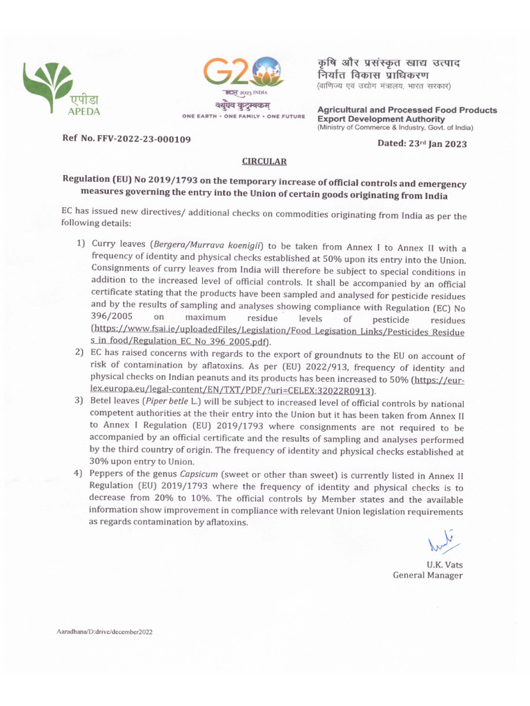 EU Notification Circular | PDF