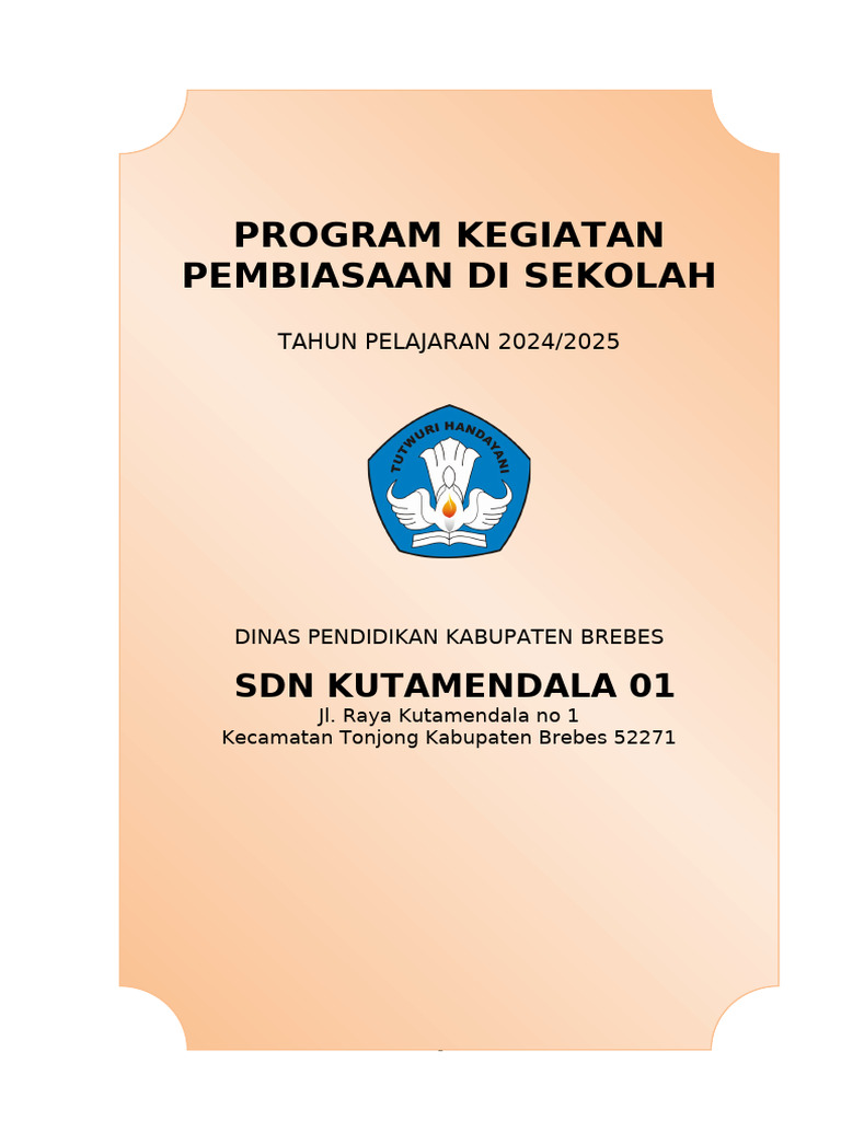 Program Pembiasaan SD | PDF