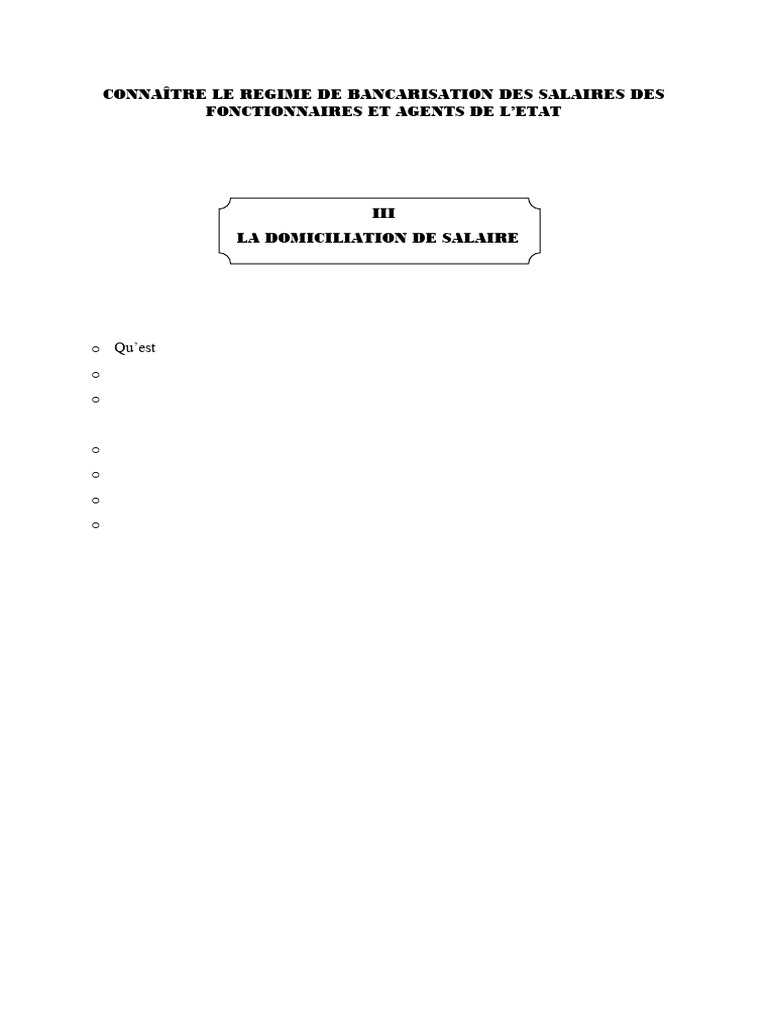 3 La Domiciliation de Salaire | PDF