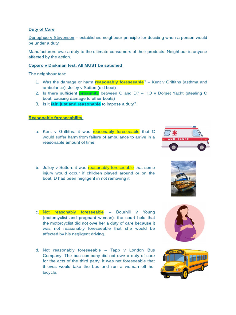 Duty of Care Notes | PDF