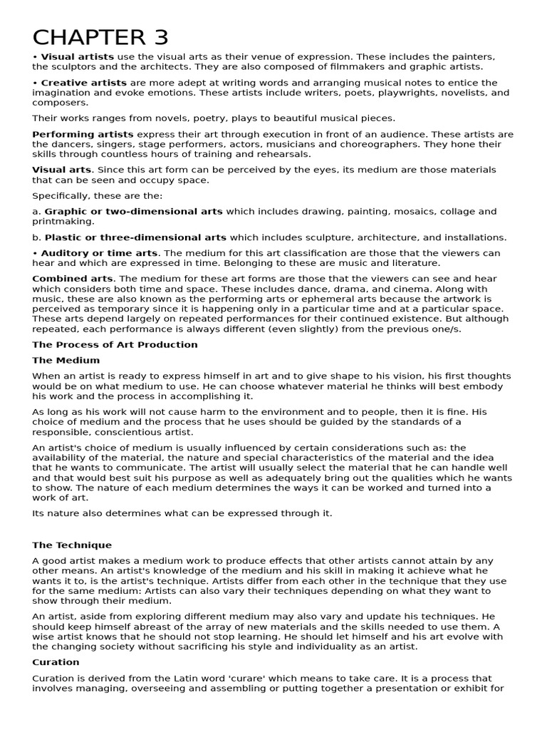 Art Appreciation Chapter 3-4 | PDF