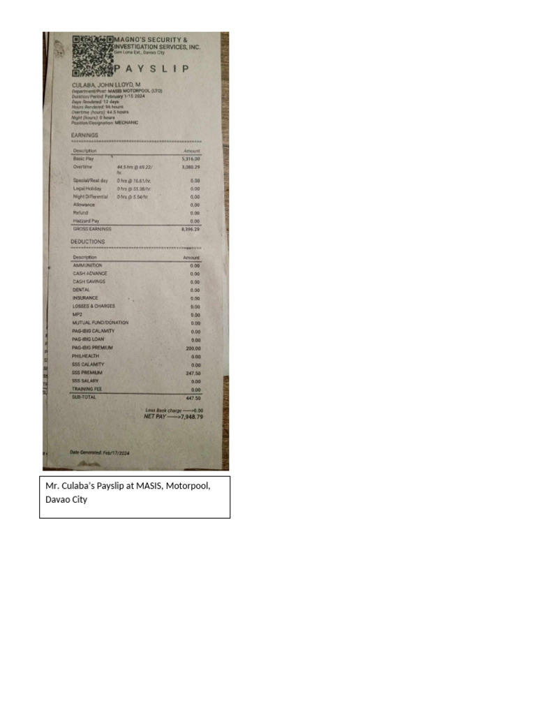 ATS Trainees' Payslip sample | PDF