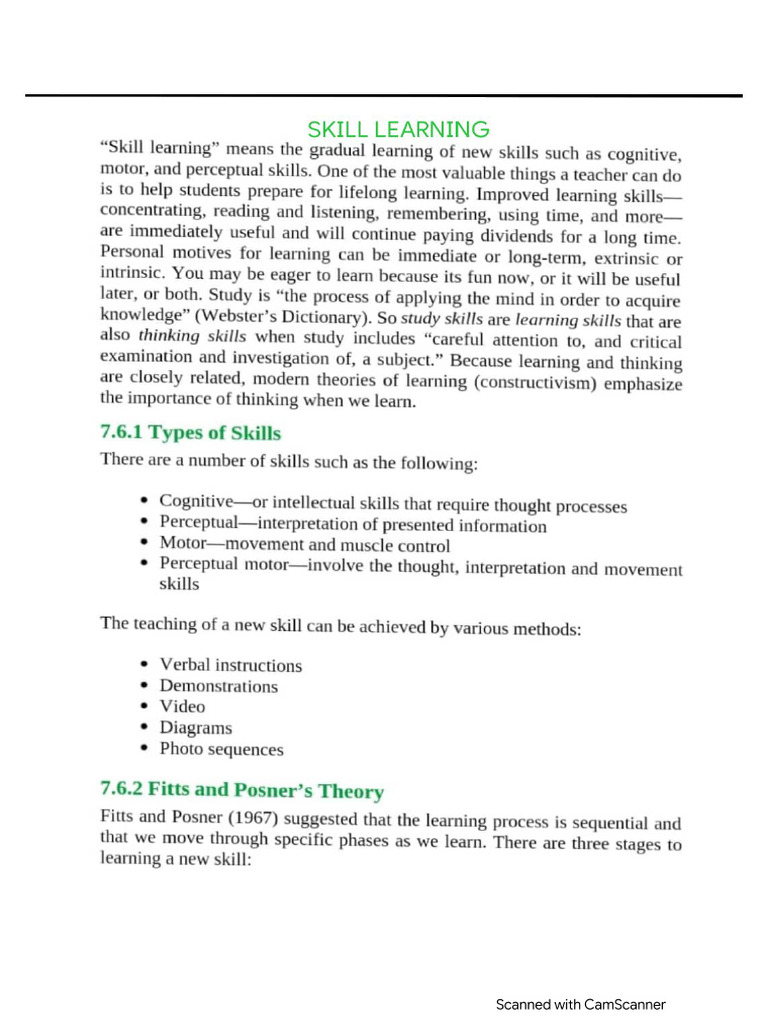 Exp Psy CH# 04 Learning Skills | PDF