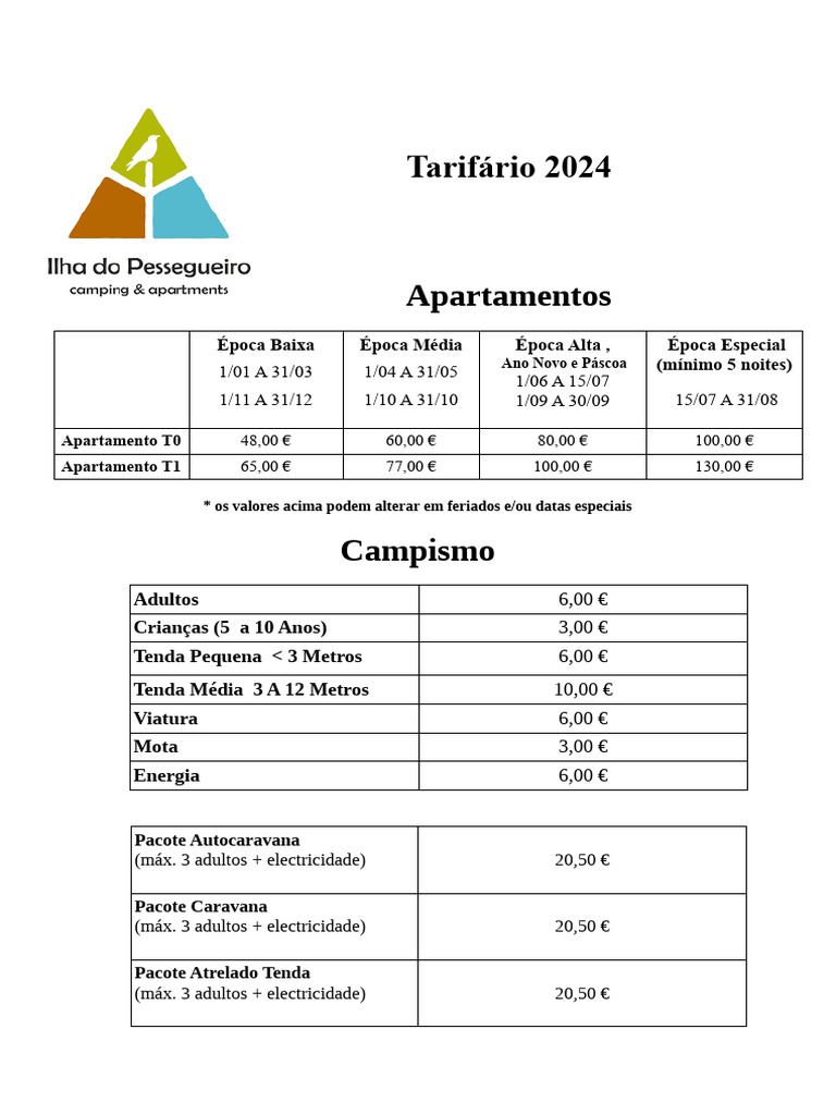 Tarifário 2024 | PDF