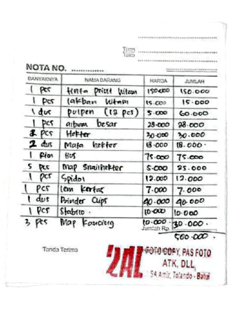 foto Kuitansi Atk juni (p1) | PDF