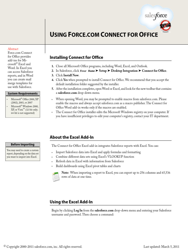 Salesforce Office Edition Cheatsheet Pdf