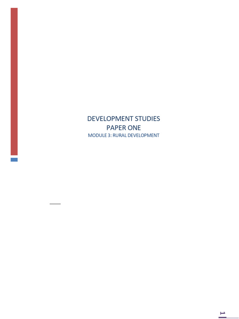Module 3 Development Studies Paper 1 | PDF