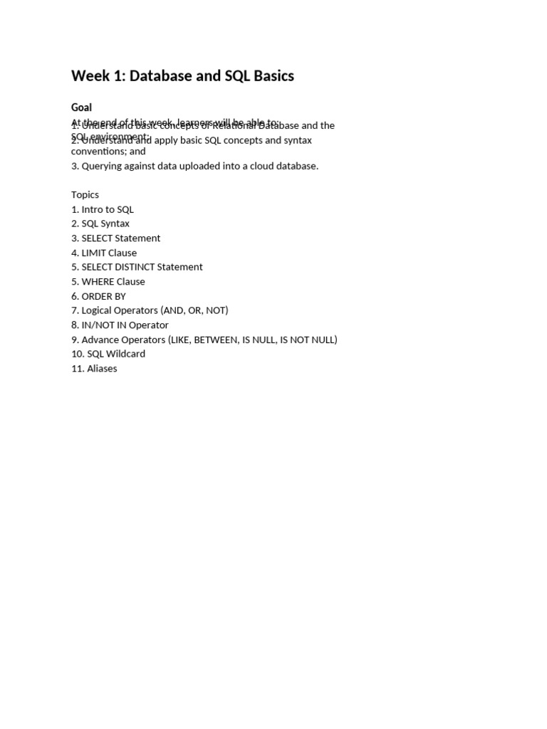 SQL For ExcelHelpline v2 | PDF