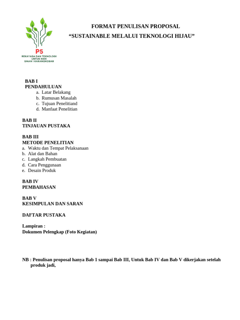 Format Penulisan Proposal | PDF