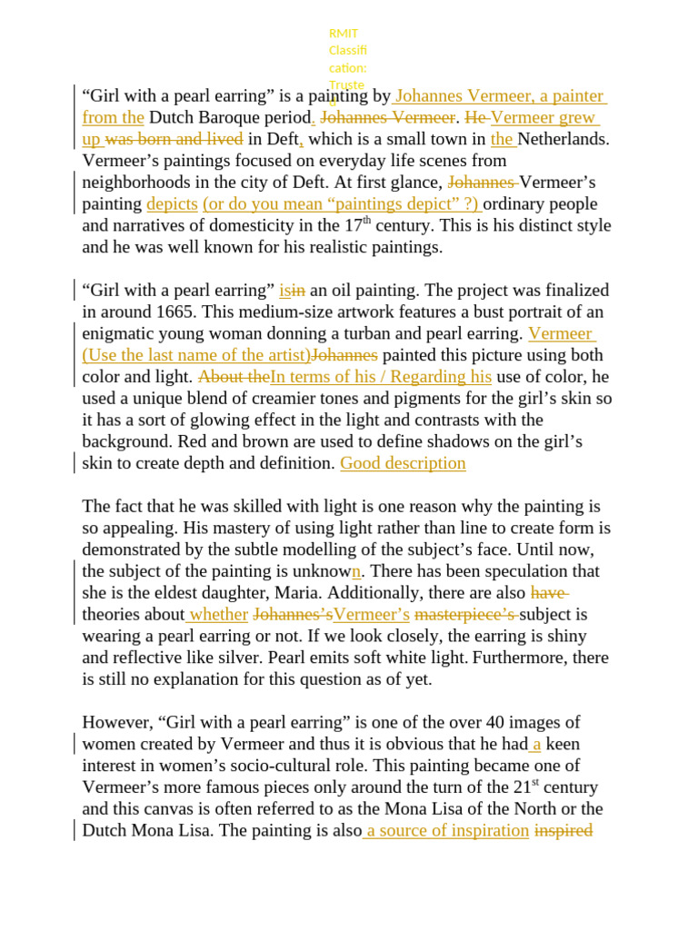 Girl With A Pearl Earring | PDF