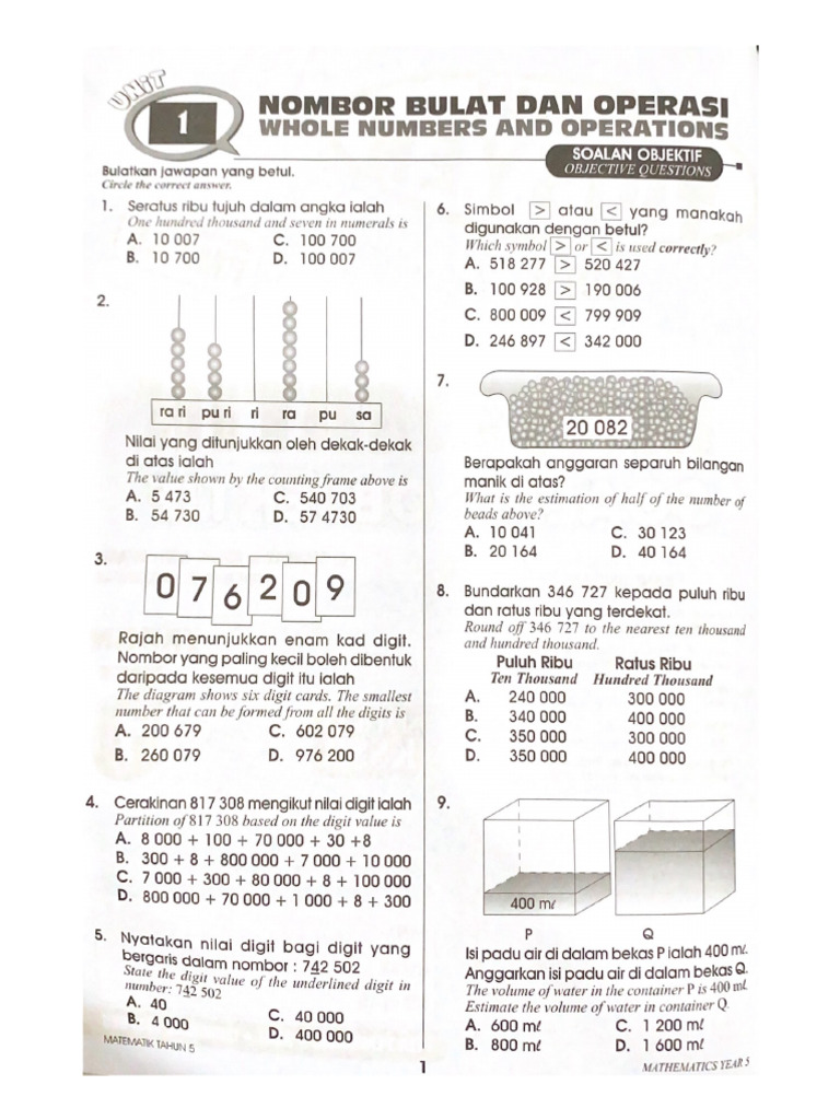 Bulatkan Jawapan Yang Betul. | PDF