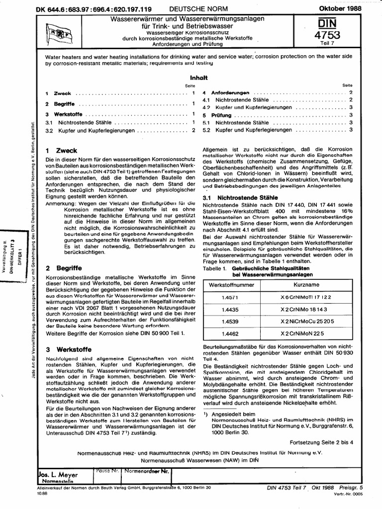 DIN 04753-07꞉1988 | PDF