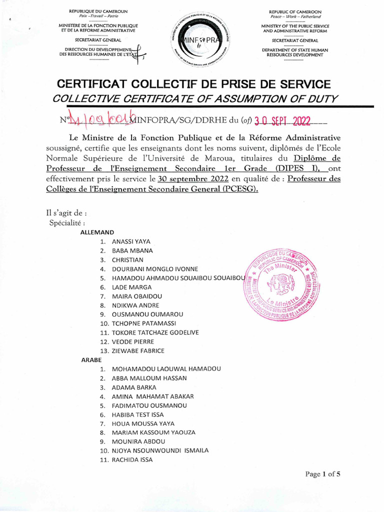 CCPS ENS Maroua | PDF