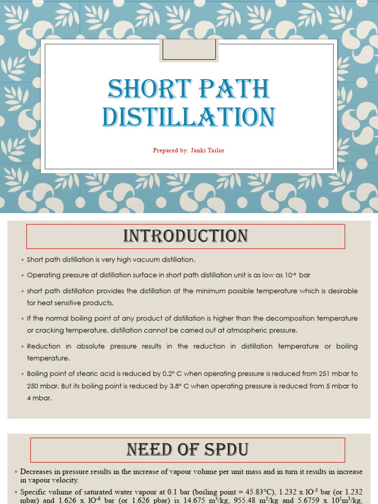 Short Path Distillation | PDF