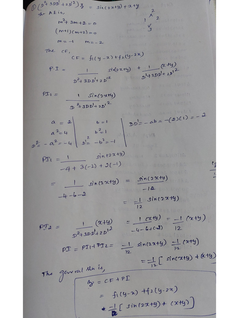 Solutions of Homogeneous Linear Partial Diff Eqn | PDF