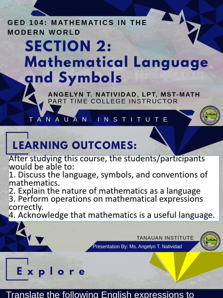 Mathematical-Language-and-Symbols | PDF