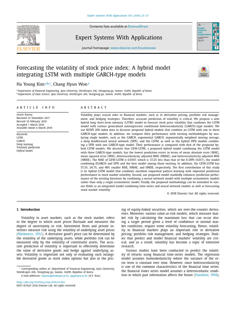 Forecasting The Volatility of Stock Price Index A Hybrid Model Integrating LSTM With Multiple ...