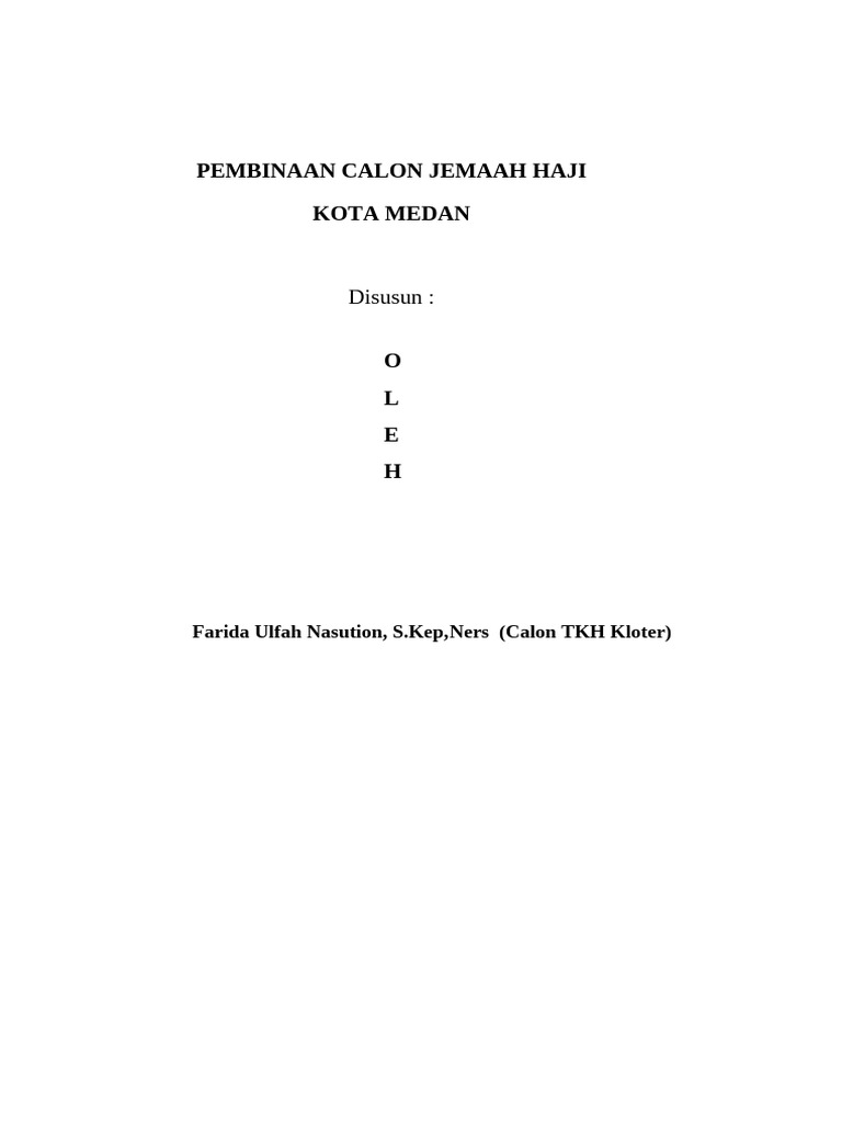 Makalah Pembinaan CJH | PDF