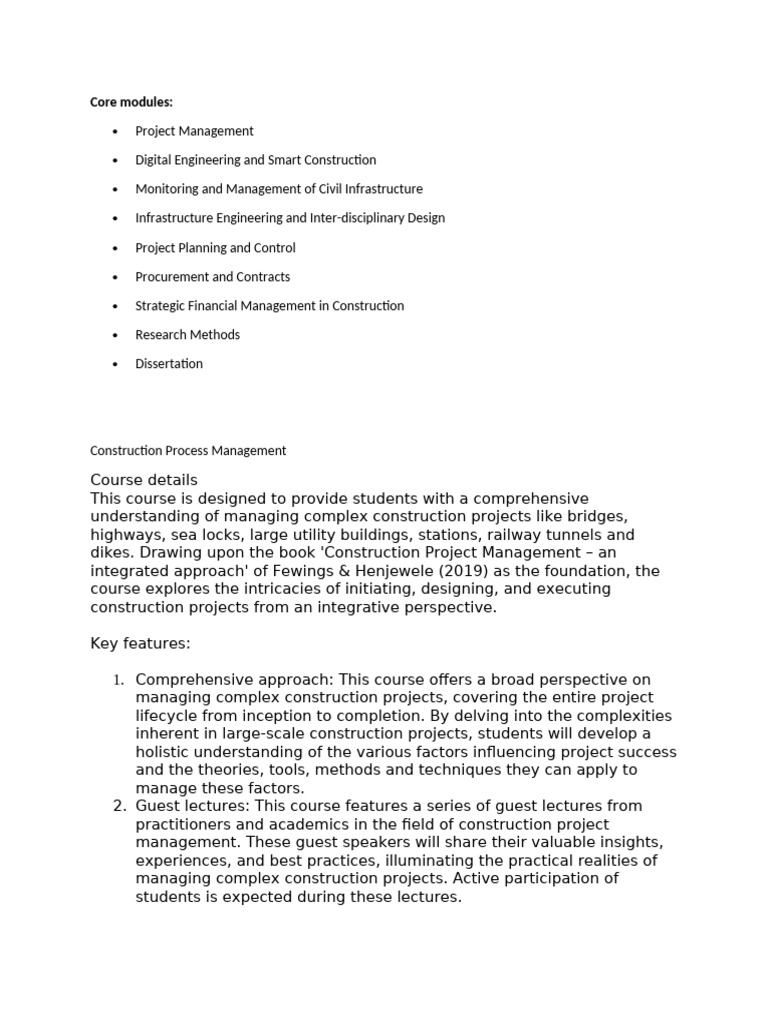 Curriculum CEM - Core Modules | PDF