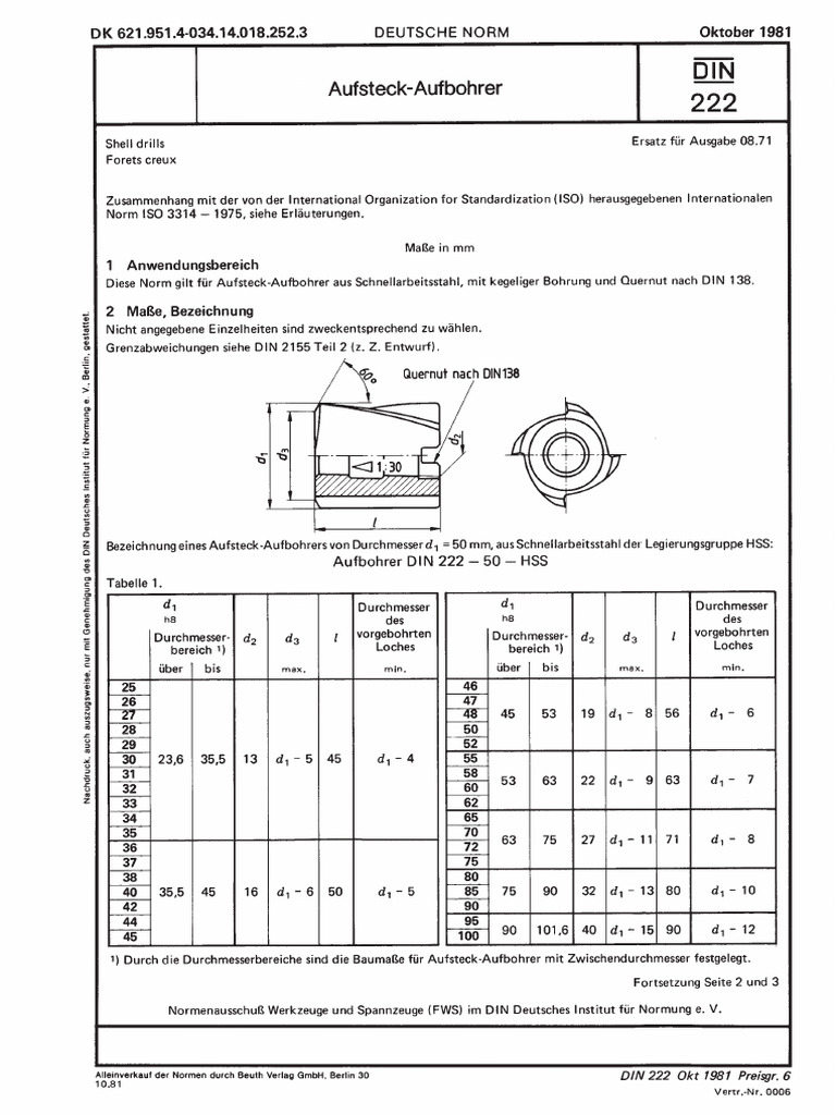 DIN 00222-1981-10 | PDF