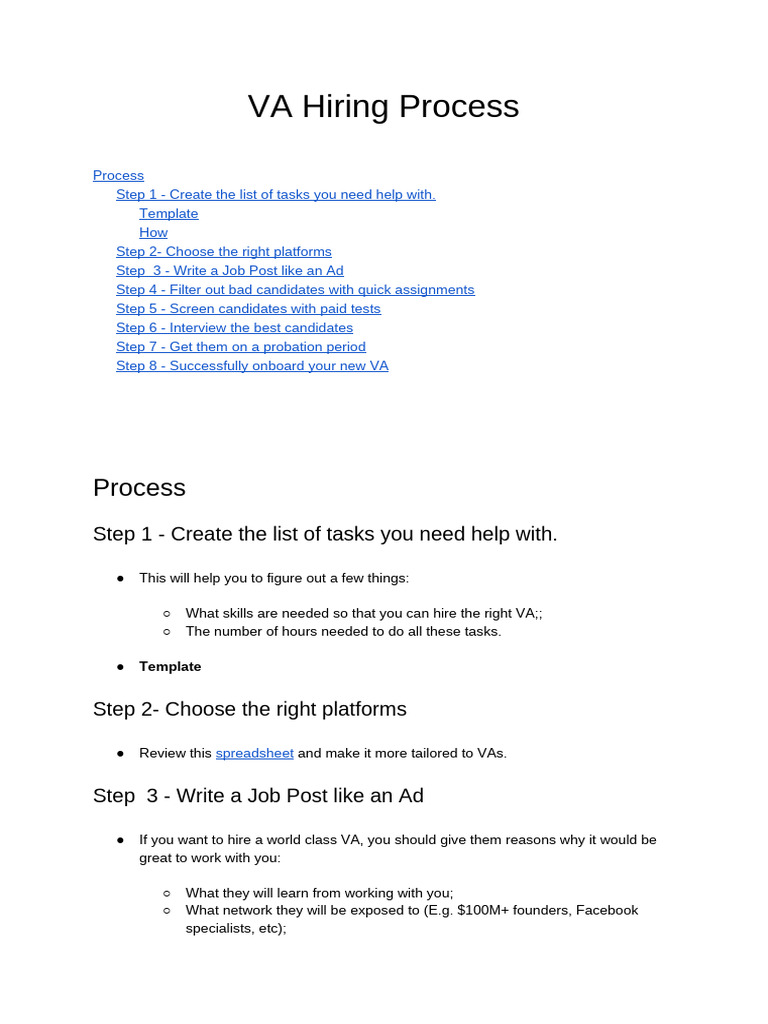 VA Hiring Process | PDF