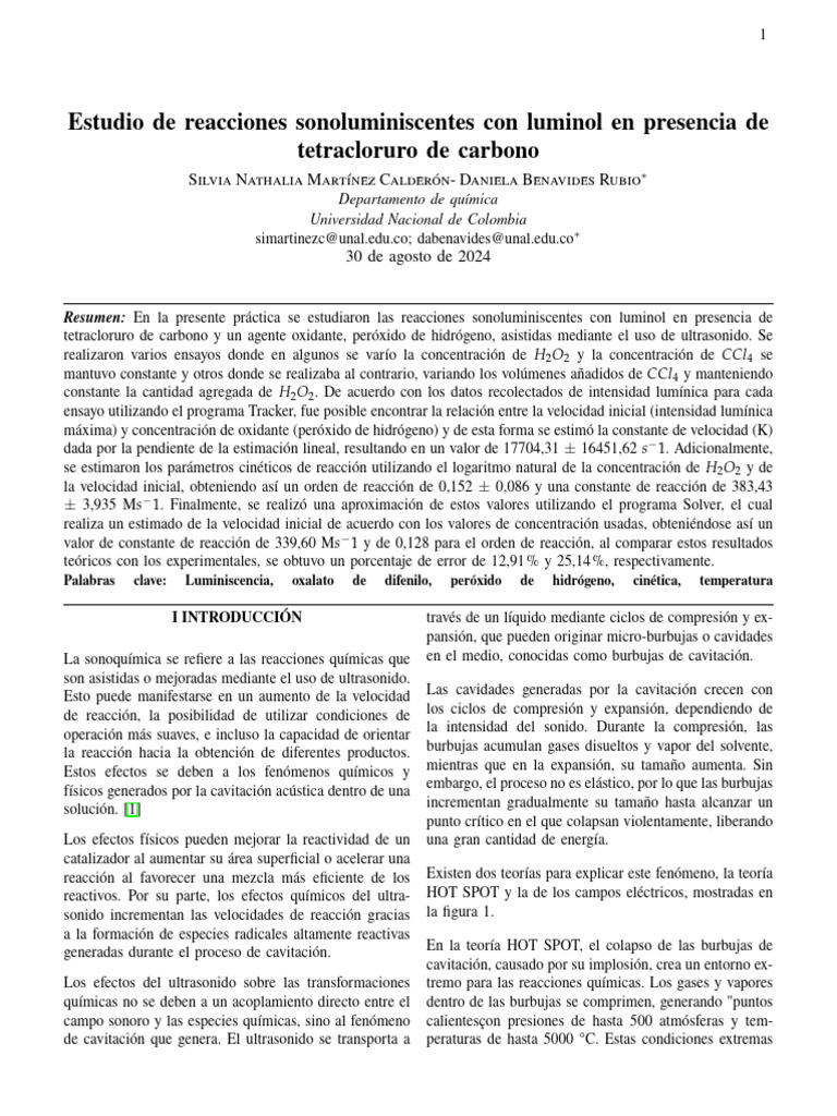 Informe 4 Cinetica | PDF