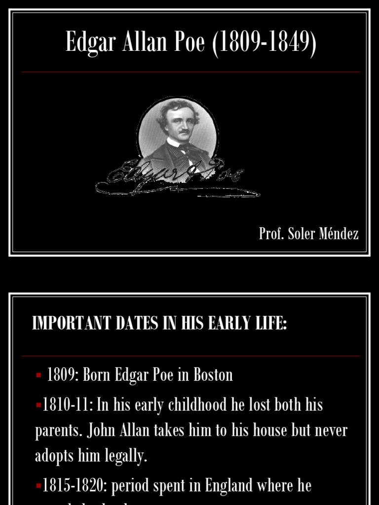 Edgar Allan Poe (1809-1849) | PDF | Edgar Allan Poe | Gothic Fiction