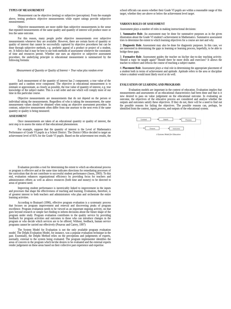 TYPES OF MEASUREMENT | PDF