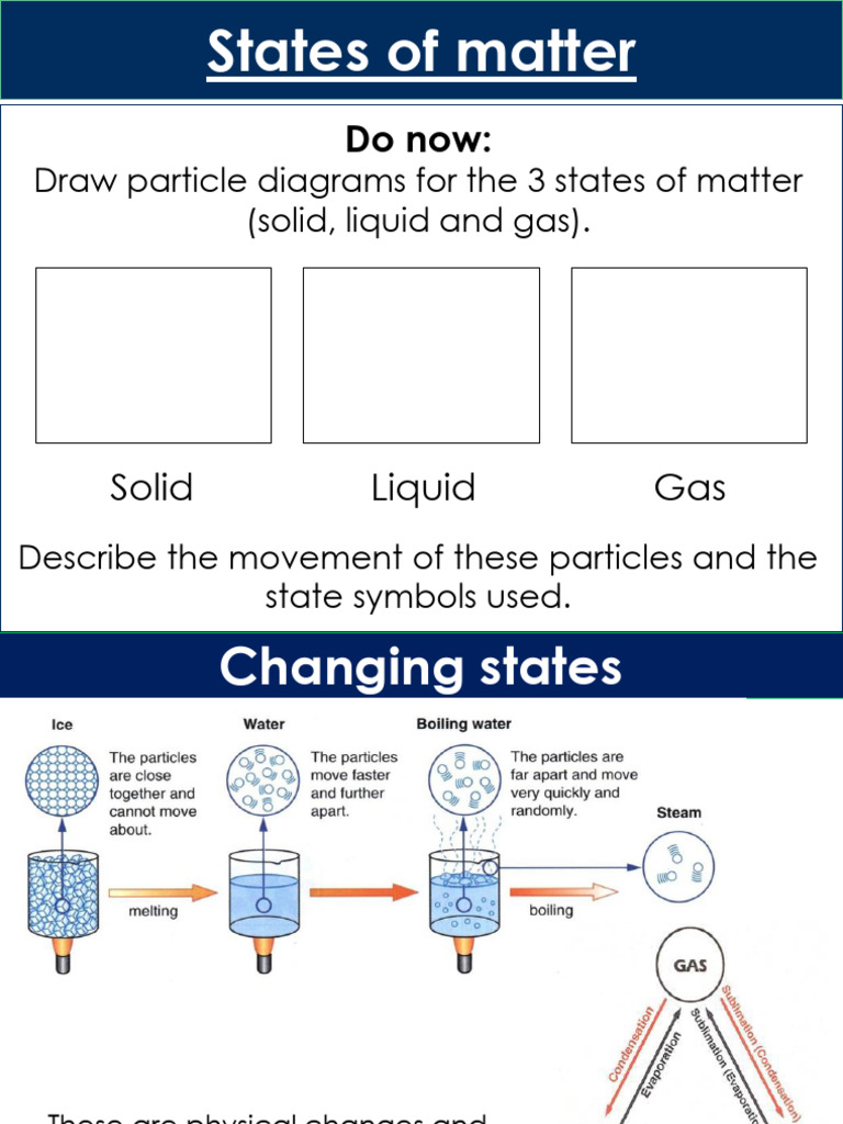 IGCSE Lesson 1 States of Matter - Notes | PDF