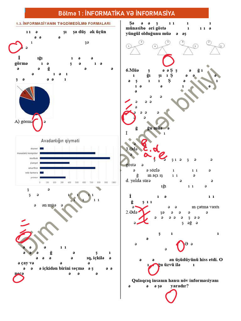 Dim Info 1ci Bölmə Test 1.3 VƏ 1.4 | PDF