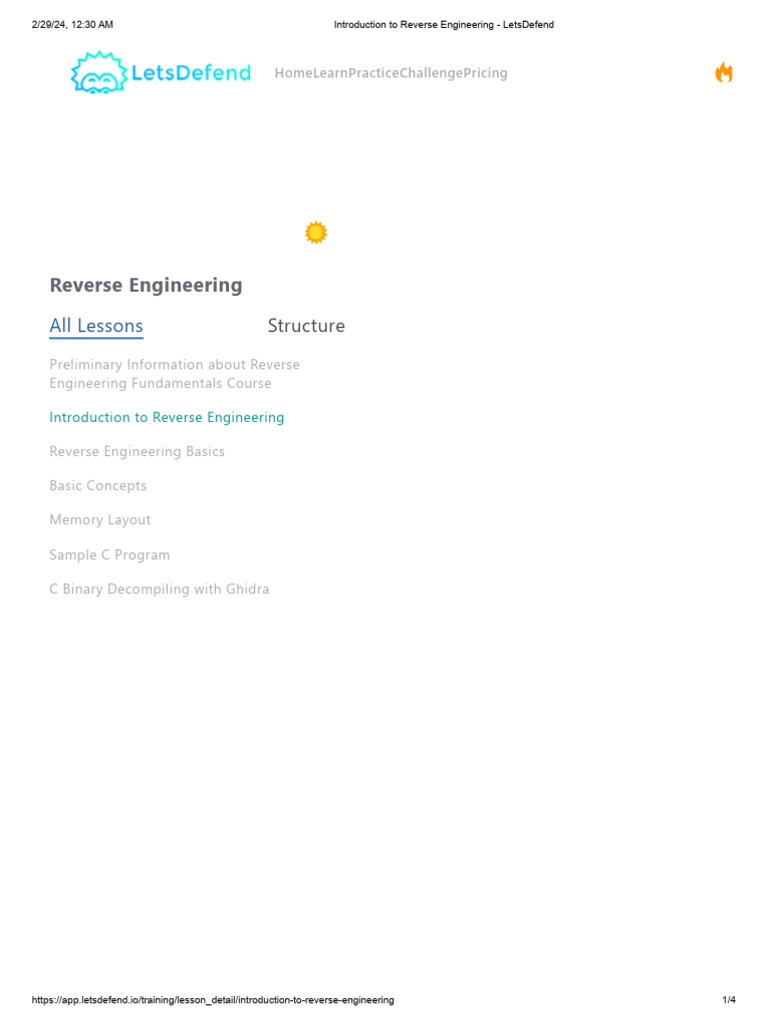 Introduction To Reverse Engineering - LetsDefend | PDF